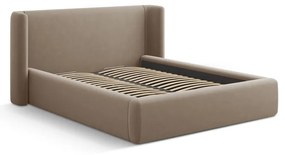 Světle hnědá čalouněná dvoulůžková postel s úložným prostorem s roštem 160x200 cm Jason – Windsor &amp; Co Sofas