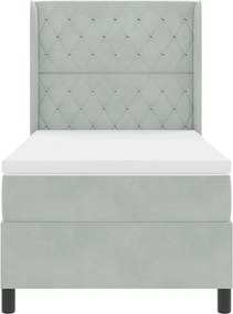 Postel s boxspringem s matrací Světle šedá 90 x 200 cm samet 3341936