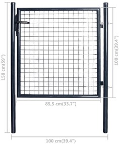 vidaXL Marketos Pletivá zahradní branka pozinkovaná ocel 100 x 100 cm šedá