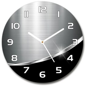 Wallmuralia Skleněné hodiny kulaté Metalová abstrakce fi 30 cm