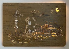 Li-Go "Kleť" světelný obraz 230V 90x62 cm provedení povrchu: dub světlý