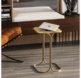 Příruční stolek Stevie C (zlatá + přírodní). 1089711