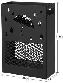 Kovový stojan na deštníky Rainy, 41x28x12 cm