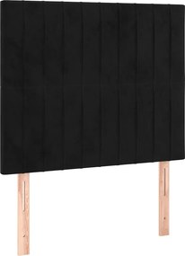 Box spring postel s matrací černá 90x190 cm samet 3129305