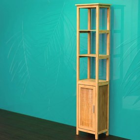 Eisl Vysoký Regál Se 3 Přihrádkami Bambus 40 X 30 X 190 Cm Tmavě Šedá