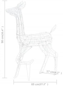 vidaXL Marketos Vánoční dekorace akrylová sobí rodinka 160 LED studená bílá