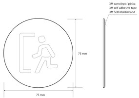Sapho Sapho, Cedule "EXIT", průměr 75mm, nerez mat, XP128