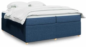 Box spring postel s matrací modrá 200x200 cm textil 3285601