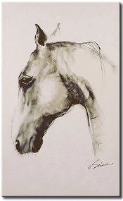 Obraz Profil koně (1dílný) - příroda s černobílým portrétem koně