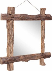 Zrcadlo z polínek přírodní 70 x 70 cm recyklované teakové dřevo 283934
