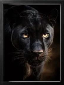 Temná elegance - obraz - Černý panter s pronikavým pohledem 42 - 70 x 100 cm - 1 149 Kč