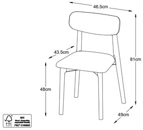 Designová jídelní židle Wapaheo šedá