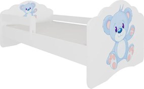 Postel s matrací a zábranou CASIMO BLUE BEAR 140x70