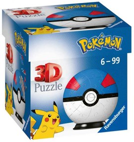 RAVENSBURGER Puzzleball 3D Pokeball skládačka 54 dílků Pokémon 2411265