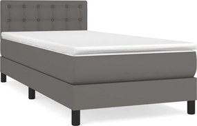 Box spring postel s matrací šedá 100x200 cm umělá kůže 3141111