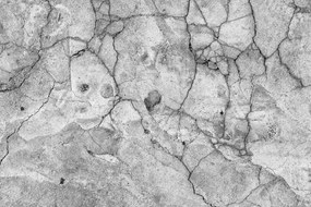 DIMEX | Samolepicí vliesová fototapeta na zeď Prasklá betonová textura MA-5-2646 | 375 x 250 cm | černá, šedá