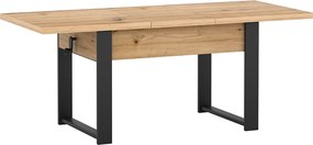 Rozkládací polohovací konferenční stolek HOGO 3v1 | 120-157x62,5-74,5x67 cm | síla horní desky 32 mm | dub artisan/černé nohy