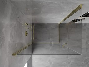 Mexen Mist-B Duo, 2-křídlý ​​výklopný sprchový kout 85 x 80 cm, čiré sklo, zlatý lesklý profil, 8A2-085-080-50-00