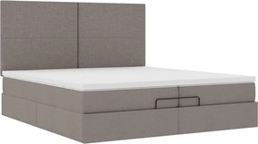 Osmanský rám postele s matracíes taupe 200x200cm textil 3313103