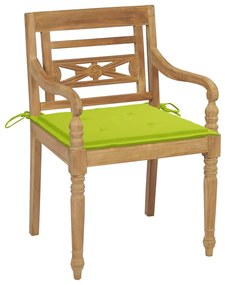 Židle Batavia 6 ks s poduškami masivní teakové dřevo,  3073333
