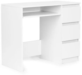 modernHOME Univerzální bílý kancelářský stůl se 3 zásuvkami