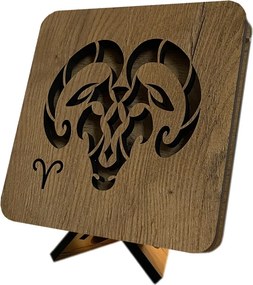 Li-Go Znamení "Beran" lampa 19x19 cm provedení povrchu: dub
