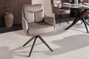 Designová otočná židle Brock taupe samet