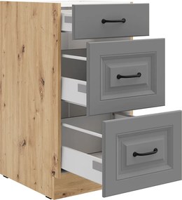 STILO ad | dolní skříňka 40 D 3S se zásuvkami PREMIUM BOX | 40 cm | artisan/šedá