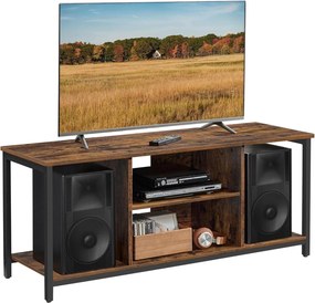 TV stojan pro 60 palcový TV, rustikální hnědá a černá barva