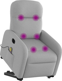 Elektrické zvedací masážní polohovací křeslo obláčkově šedé 3303011