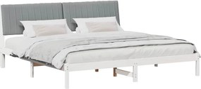 Rám postele s čelo Bílá 200 x 200 cm Masivní borové dřevo 3394402