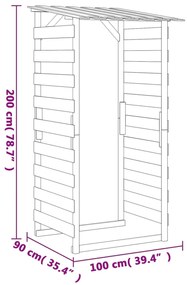 vidaXL Pergola se střechou 100 x 90 x 200 cm impregnované borové dřevo