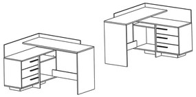 Idea nábytek Psací stůl rohový THALES 484881 dub/bílá