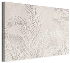 Obraz XXL Palmy ve větru - šedé větve s listy na světlém béžovém pozadí