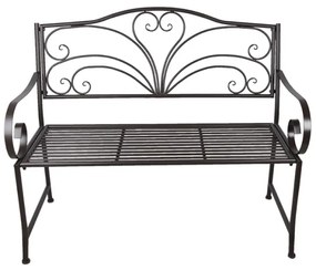 Tmavá kovová zahradní lavička Philibert – 117x50x98 cm