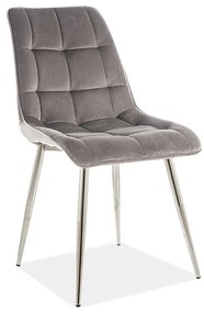 Jídelní židle Charlie (šedá + chromová). 1050308
