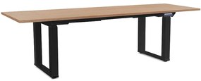 Výškově nastavitelný stůl OfficeTech Strong 240 x 80 cm, černá podnož, dub