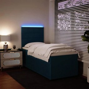 Box spring postel s matrací modrá 80 x 200 cm samet 3294494
