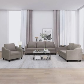 3dílná sedací souprava s poduškami taupe textil 3201777