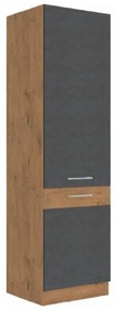 Potravinová kuchyňská skříňka 60 DK-210 2F Velaga (šedá matná + dub lancelot). 1015865