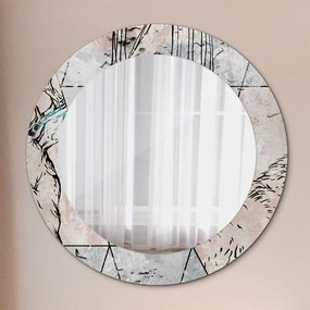 Kulaté dekorativní zrcadlo na zeď Abstry zvířata fi 60 cm