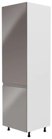 Kuchyňská skříňka na vestavnou ledničku D60ZL Aurellia (bílá + lesk šedý) (L). 1015827