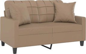 2místná pohovka s polštáři cappuccino 120 cm umělá kůže 3200802