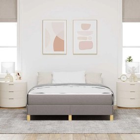 Postel s boxspringem Taupe 140 x 200 cm textil 3398574
