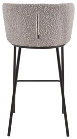 OnaDnes -20% Světle šedá látková barová židle Kave Home Ciselia 75 cm