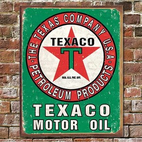 Plechová cedule Texaco Oil Weathered 32 cm x 40 cm