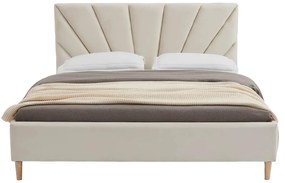 Čalouněná skandinávská postel 160x200 Scandi line 3 Béžový Velvet