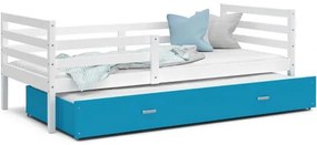 DOBRESNY Dětská postel s přistýlkou JACEK P2 200x90 cm BÍLÁ-MODRÁ