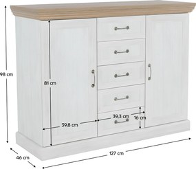 Komoda, sosna skandinávská / dub divoký, ROYAL K2D