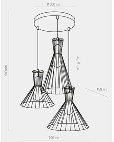 Lustr na lanku SAHARA 3xE27/60W/230V